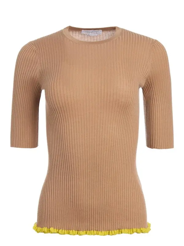 Gabriela Hearst Mireya Knit Top In Silk Cashmere - Camel
