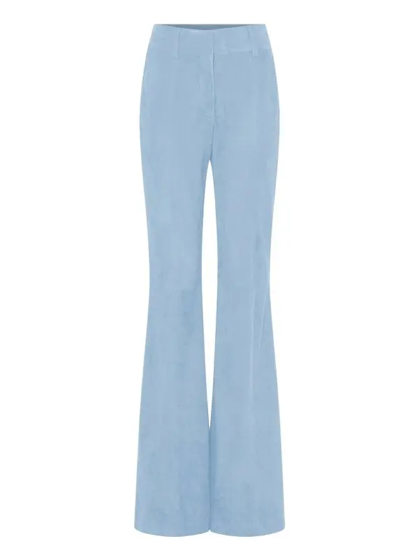 Gabriela Hearst Suede Flare Trousers - Light Blue