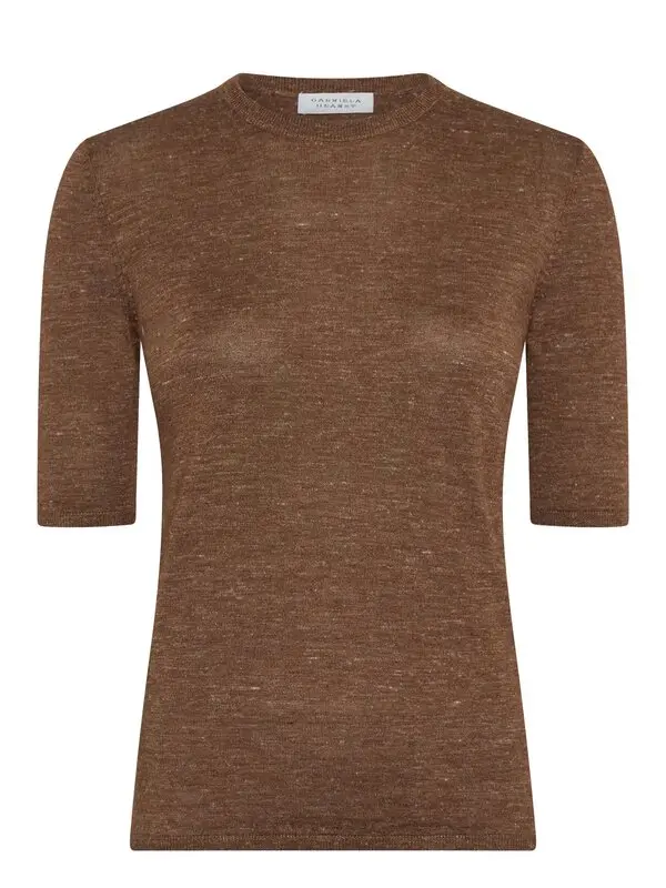 Gabriela Hearst Chryse Knit T-shirt In Cashmere Silk With Hemp - Chestnut