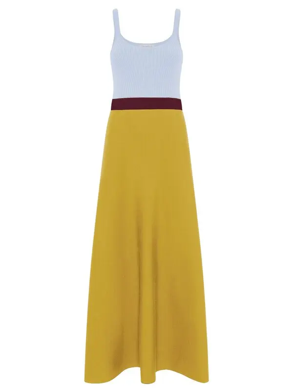 Gabriela Hearst Flaminius Knit Dress In Merino Wool - Bordeaux Multi