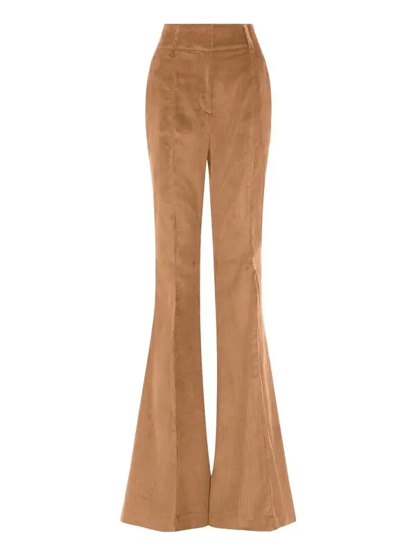 Gabriela Hearst Ianthe Flare Pant In Sea Island Cotton Corduroy - Camel