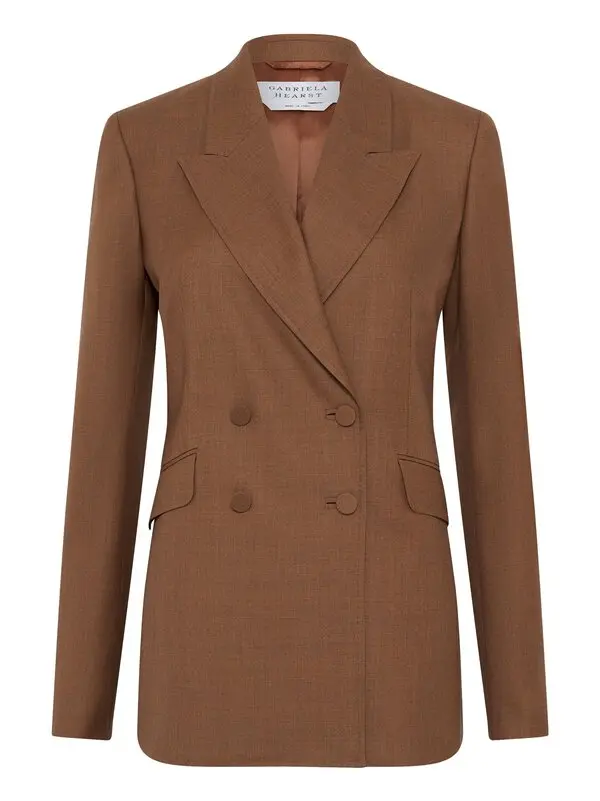 Gabriela Hearst Angela Blazer In Wool Silk - Chestnut
