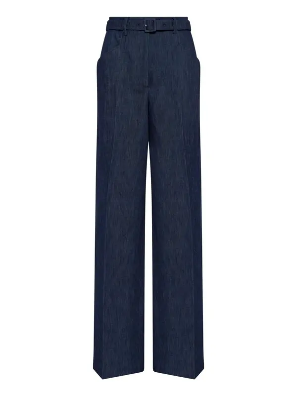 Gabriela Hearst Norman Wide-leg Trousers In Recycled Cotton - Denim