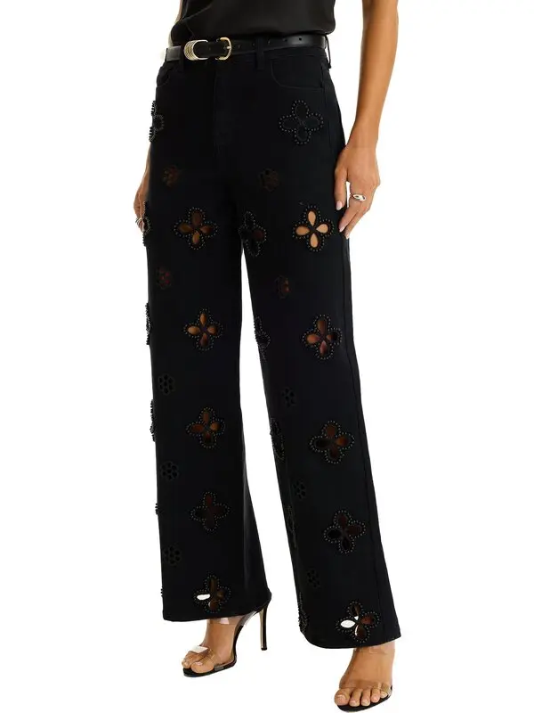 THE NOLI SHOP Kaia Pearl High Rise Jean - Black