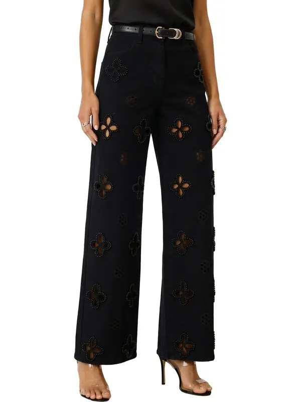 THE NOLI SHOP Kaia Pearl High Rise Jean - Black