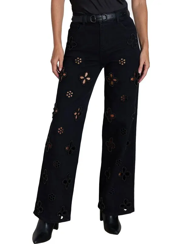 THE NOLI SHOP Kaia Pearl High Rise Jean - Black