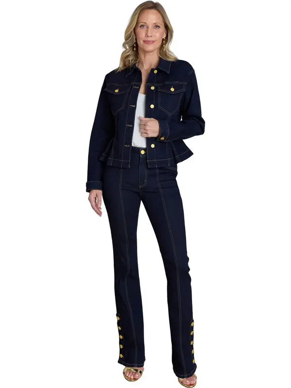 THE NOLI SHOP Veronica Button Jean - Indigo