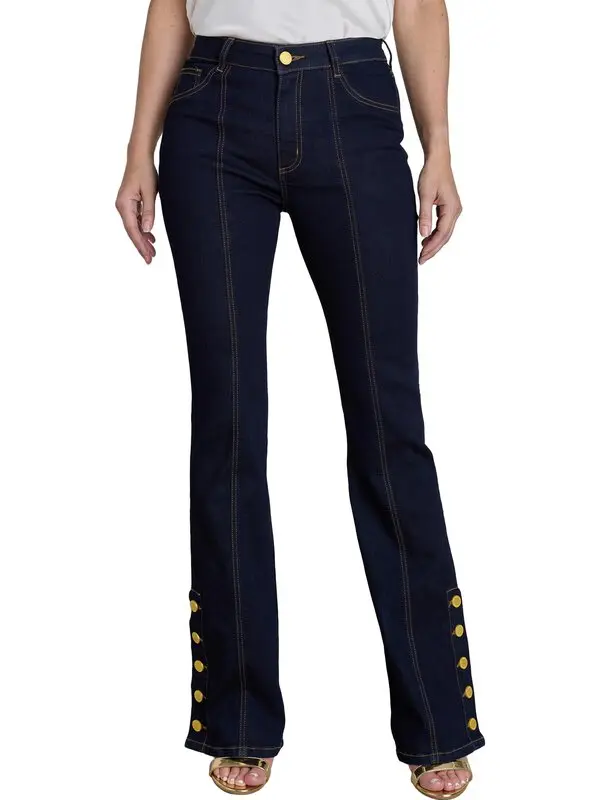 THE NOLI SHOP Veronica Button Jean - Indigo