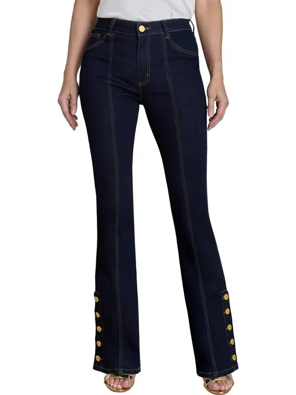 THE NOLI SHOP Veronica Button Jean - Indigo