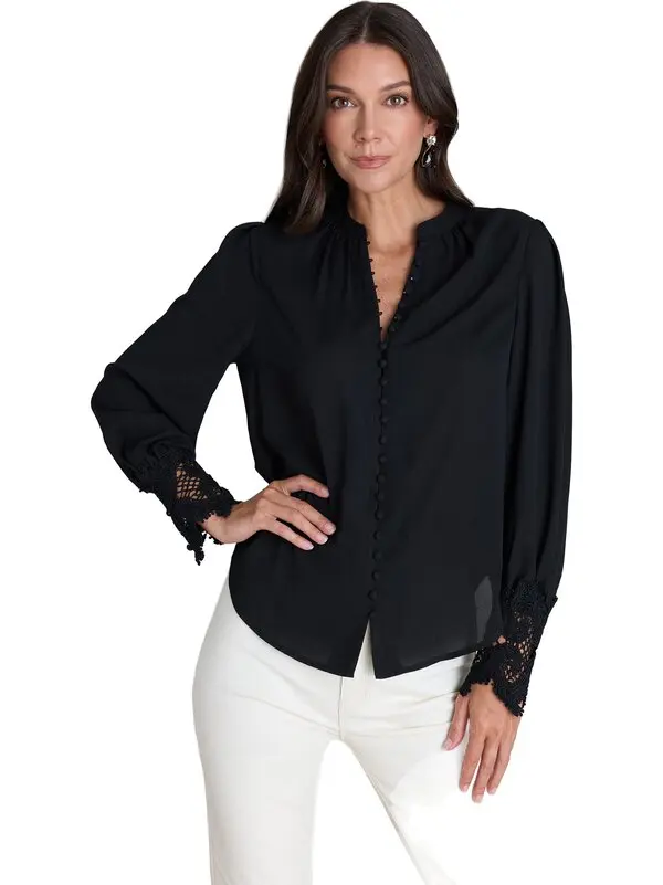 THE NOLI SHOP Blake Lace Sleeve Blouse - Black