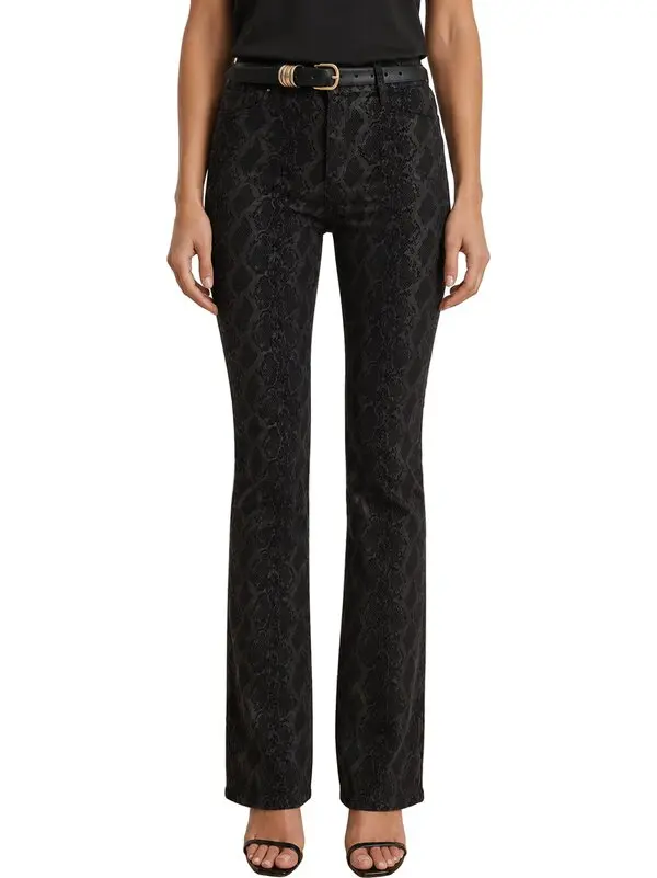 THE NOLI SHOP Aria Coated Flare Jean - Black Python