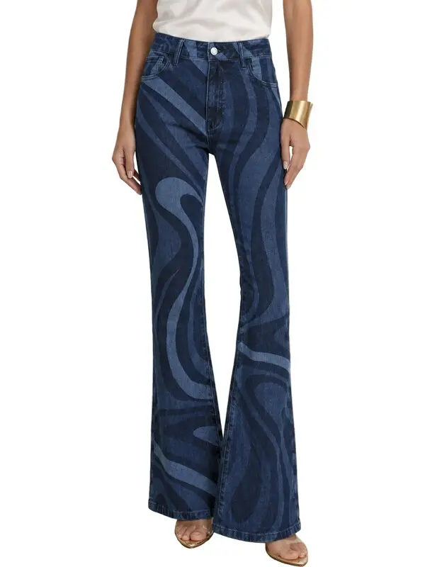 THE NOLI SHOP Aria Coated Flare Jean - Blue Wave