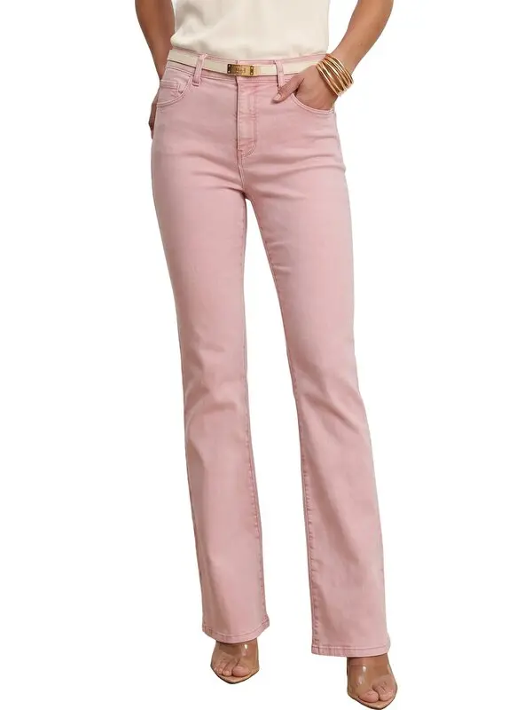 THE NOLI SHOP Aria Coated Flare Jean - Blush