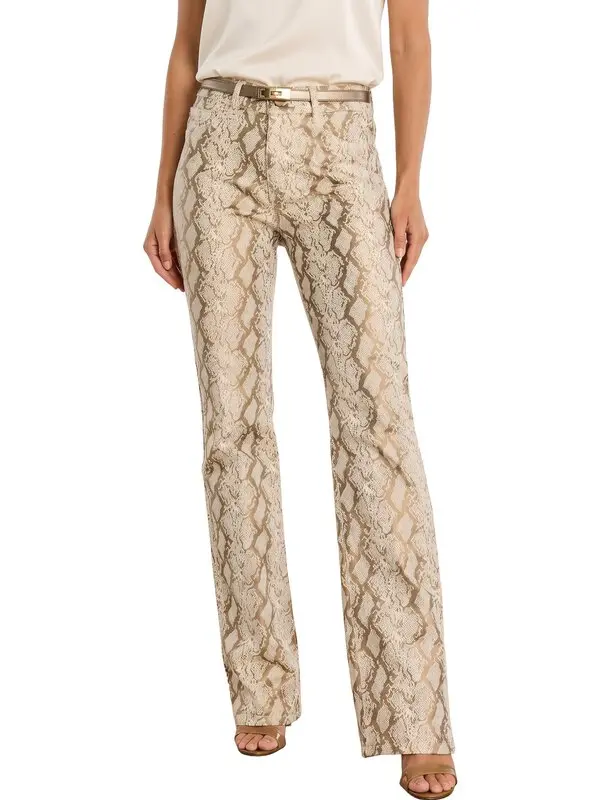 THE NOLI SHOP Aria Coated Flare Jean - Gold Python