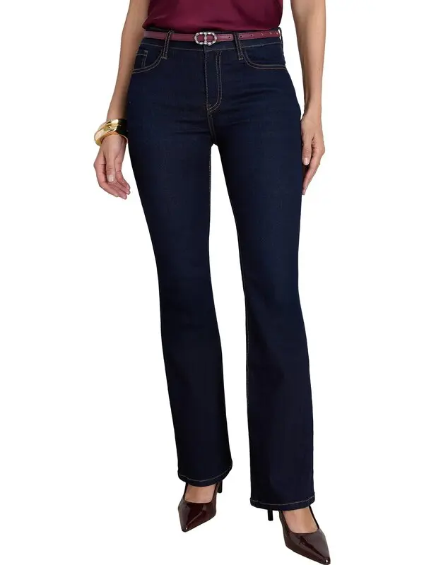 THE NOLI SHOP Aria Coated Flare Jean - Indigo