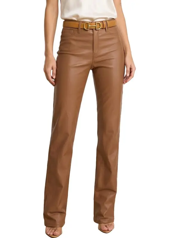 THE NOLI SHOP Aria Coated Flare Jean - Mocha
