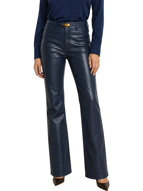THE NOLI SHOP Aria Coated Flare Jean - Navy