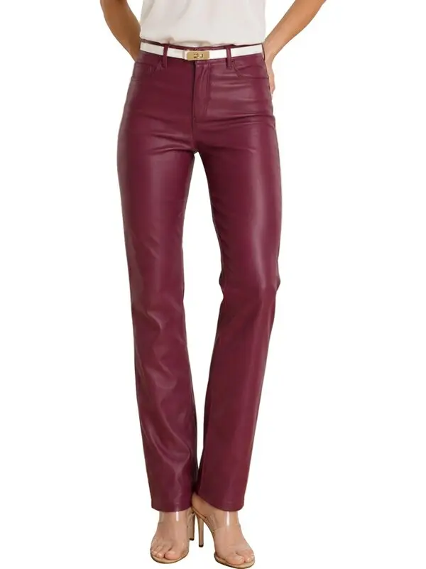 THE NOLI SHOP Aria Coated Flare Jean - Sangria