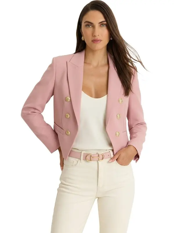 THE NOLI SHOP Gabrielle Double Breasted Blazer - Blush