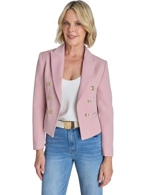 THE NOLI SHOP Gabrielle Double Breasted Blazer - Blush