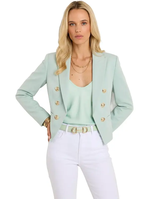 THE NOLI SHOP Gabrielle Double Breasted Blazer - Mint