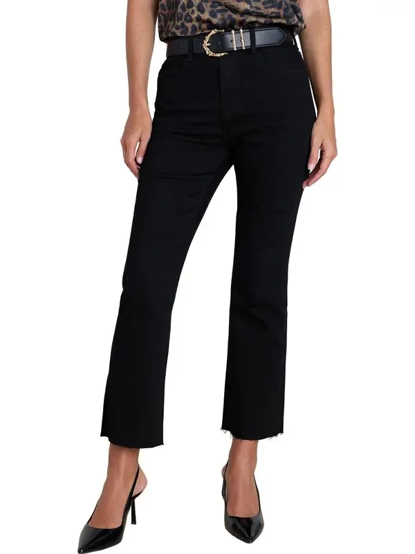 THE NOLI SHOP Nicolette Cropped Kick-flare Jeans - Black
