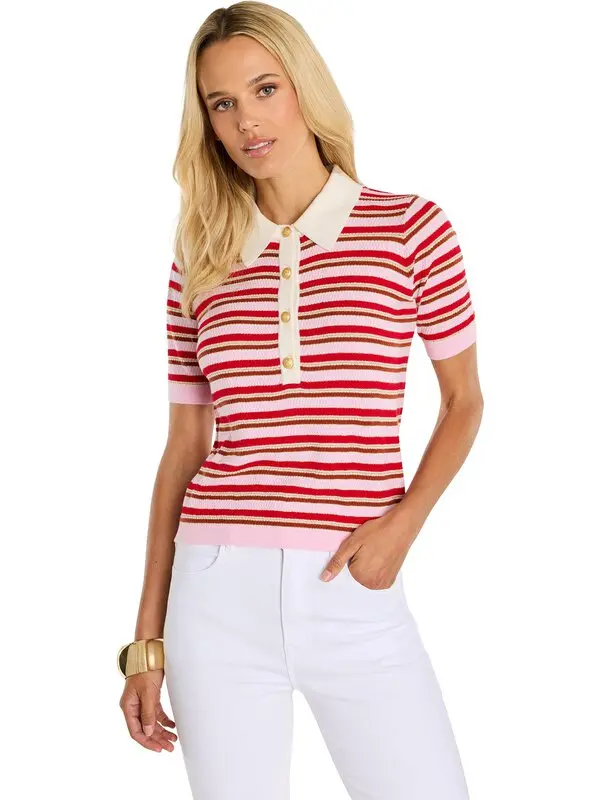 THE NOLI SHOP Leya Polo Shirt - Summer Multi