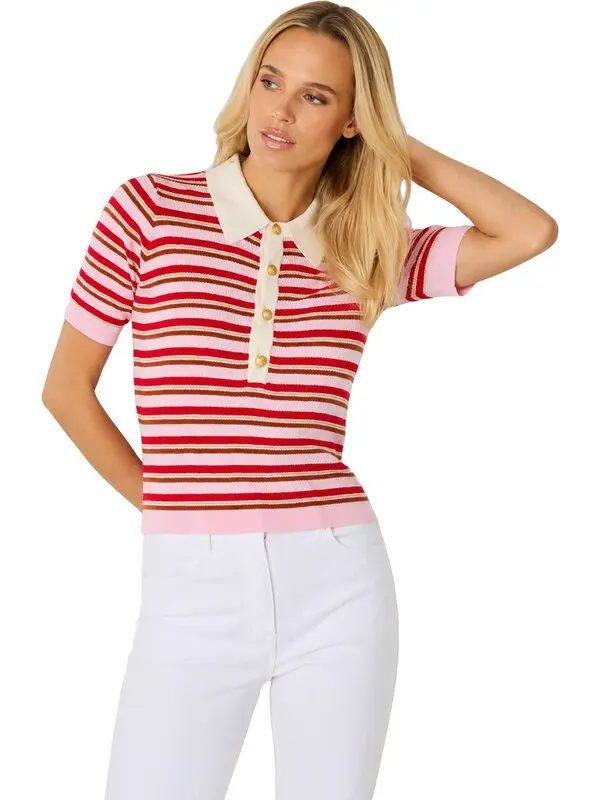 THE NOLI SHOP Leya Polo Shirt - Summer Multi