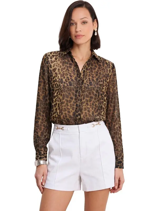 THE NOLI SHOP Ana Chiffon Blouse - Leopard