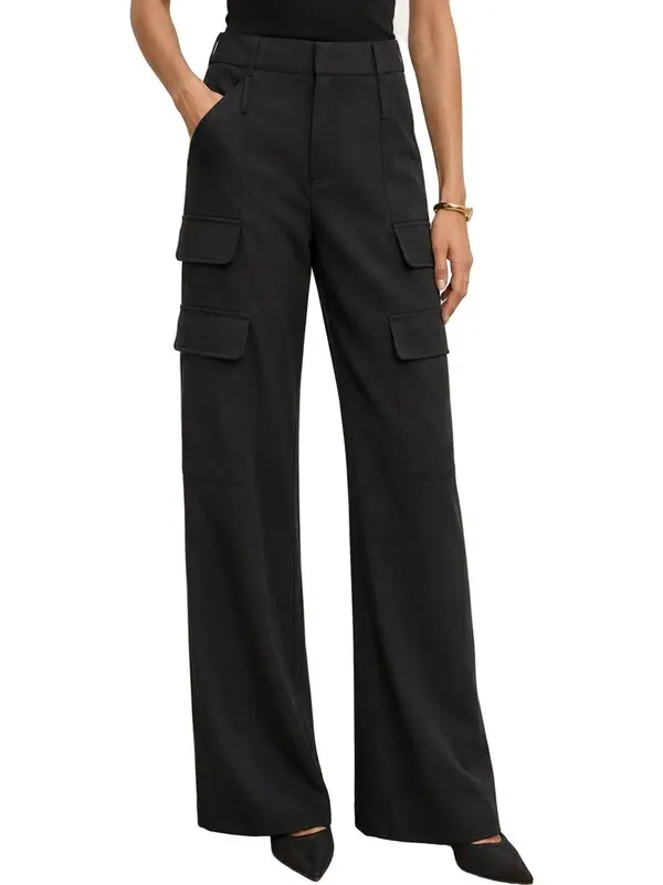 THE NOLI SHOP Milan Satin Cargo Pant - Black