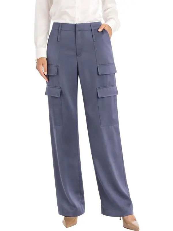 THE NOLI SHOP Milan Satin Cargo Pants - Navy