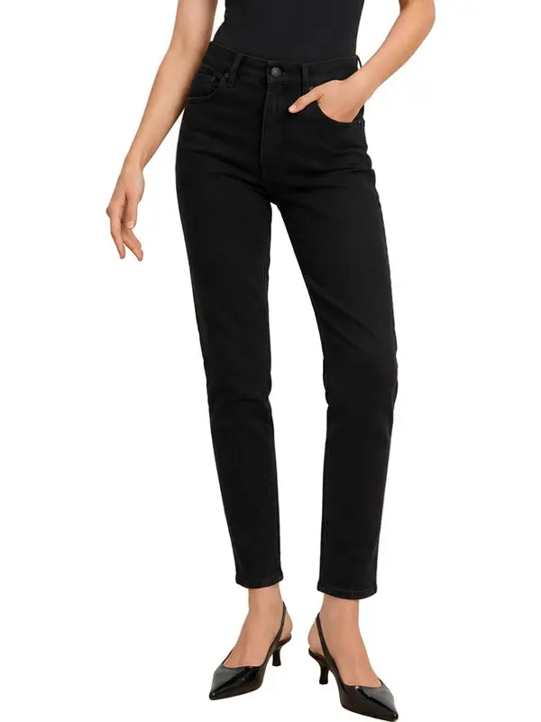 THE NOLI SHOP Layla Skinny Jean In Dark Wash Stretch Denim - Black
