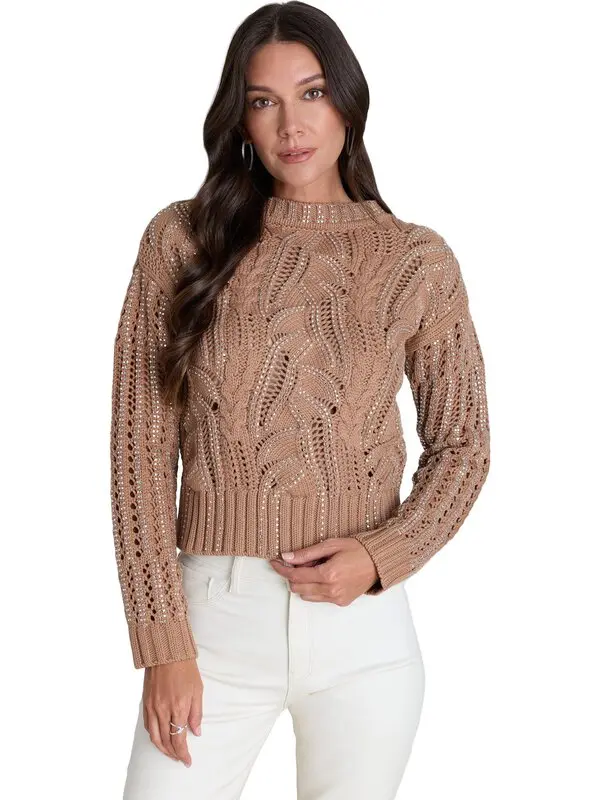 THE NOLI SHOP Elea Crystal Sweater - Mocha