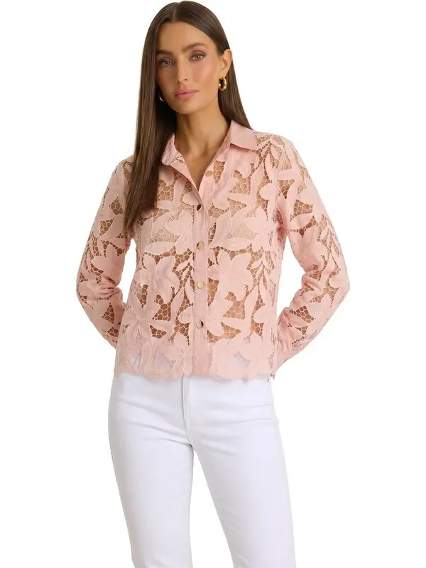 THE NOLI SHOP Mina Lace Blouse - Blush