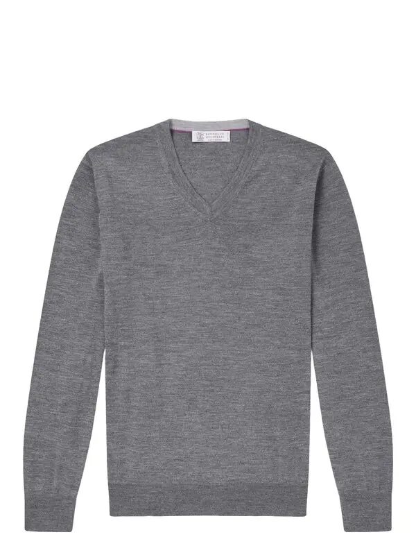 Brunello Cucinelli Wool And Cashmere-blend Sweater - Gray