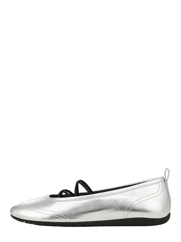Vince Coralie Metallic Leather Ballet Sneaker - Silver