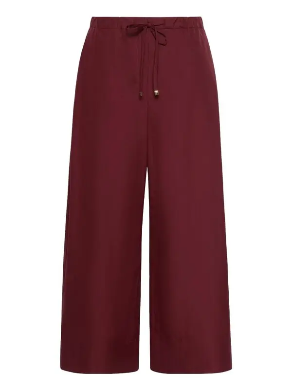 Max Mara Wide-leg Cotton Poplin Trousers - Ruby