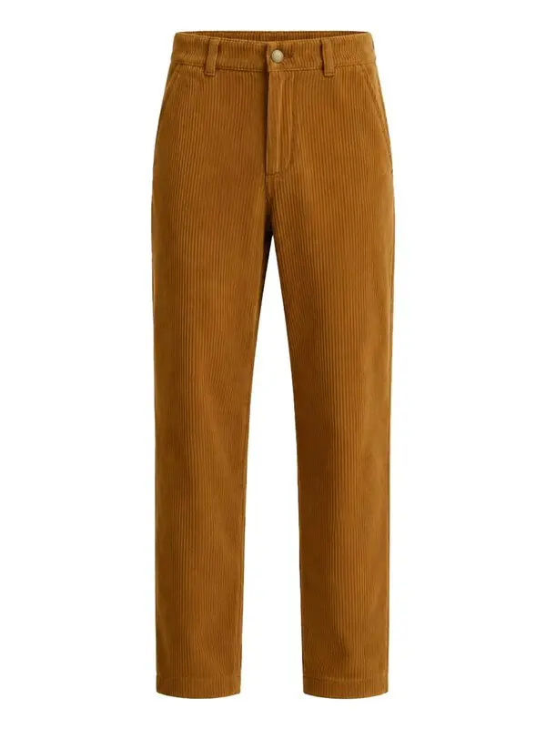 LUROQ LONDON Straight Corduroy Trousers - Brown