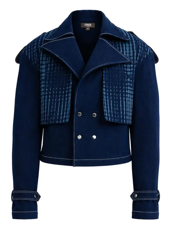 LUROQ LONDON Short Graphic Trench - Blue