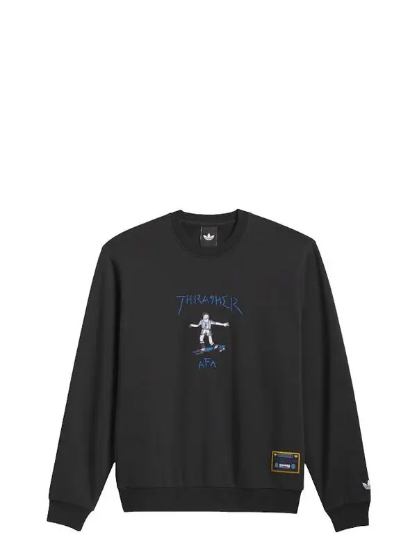 Adidas X Thrasher Argentina Crewneck Sweatshirt - Black