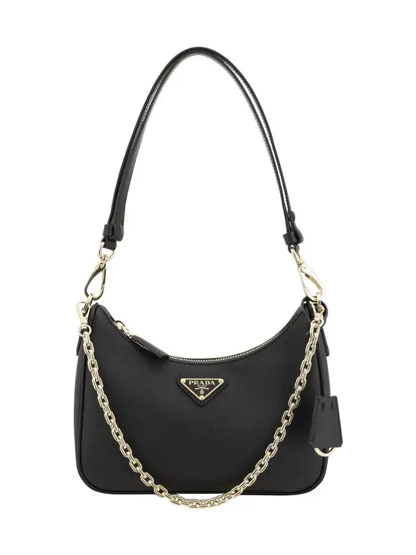 Prada Saffiano Leather Shoulder Bag - Black