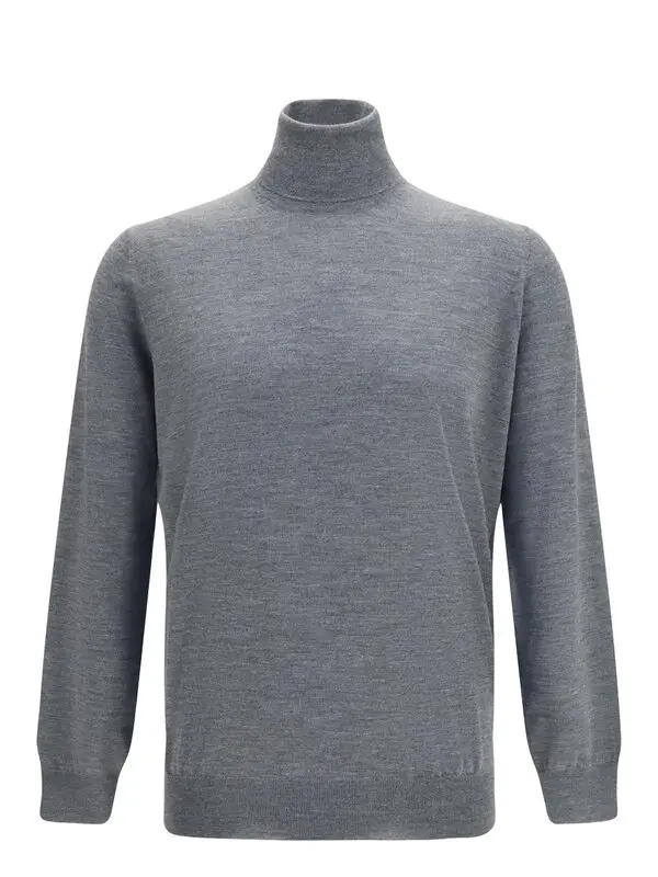 Brunello Cucinelli Wool Turtleneck Sweater - Grey