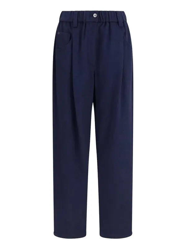 Brunello Cucinelli Stretch Wool Pants - Blue