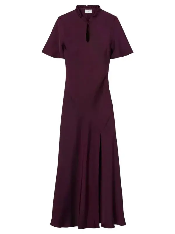 Claudie Pierlot Ruffled High Neck Midi Dress - Red