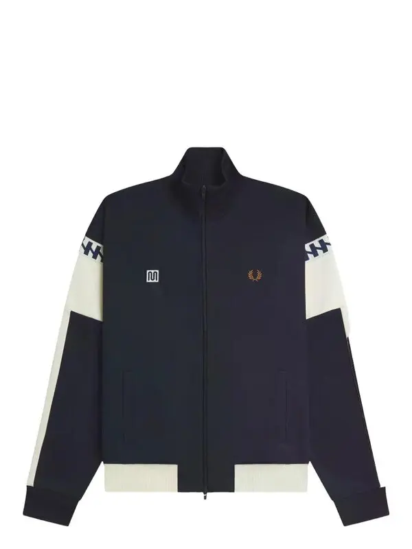 Fred Perry Logo Embroidered Colour-block Sweater - Blue