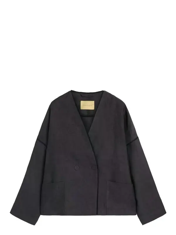 Momoni Astre Double-breasted Linen Jacket - Grey