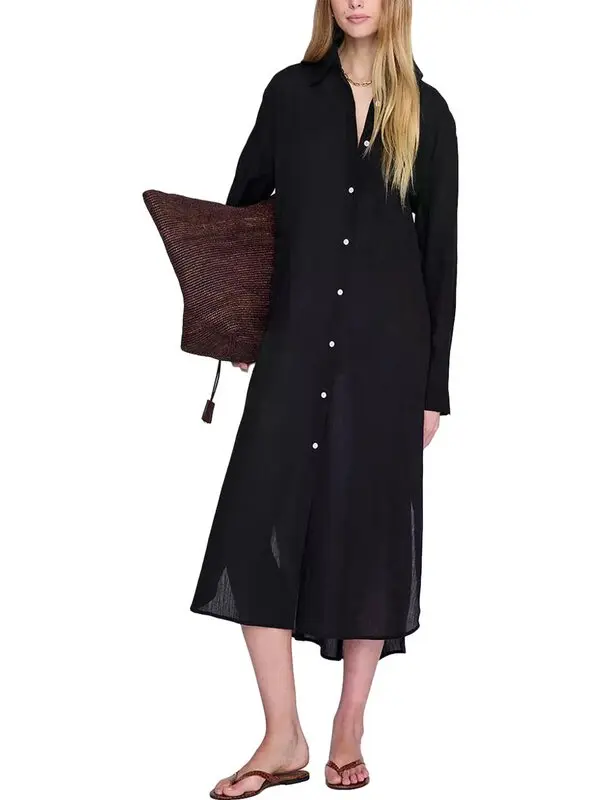 ANINE BING Noemi Oversized Midi Dress - Black