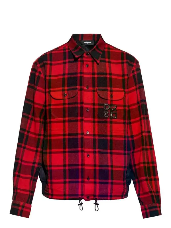 Dsquared2 Hybrid Logo-patch Shirt Jacket - Red