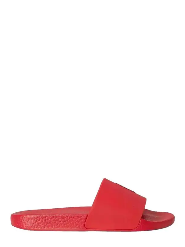 Polo Ralph Lauren Grained Leather Slides - Red
