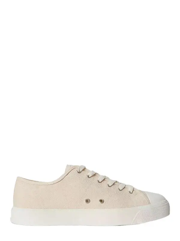 Polo Ralph Lauren Logo Print Canvas Sneakers - Neutrals